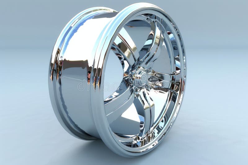 3d Visualization of a Contemporary Car Wheel with Chrome Rim Against a ...
