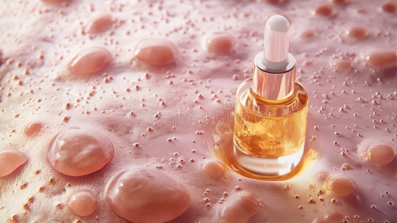 3d Visualization of Cosmetic Serum Oil Drop on Aging Skin Cells ...