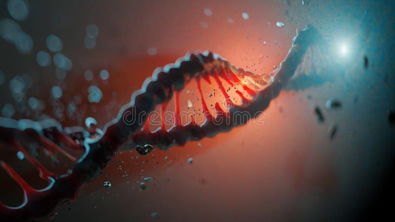 3D Visualization of DNA Spiral with Molecular Movement, Showcasing Genetic Code Formation and ...