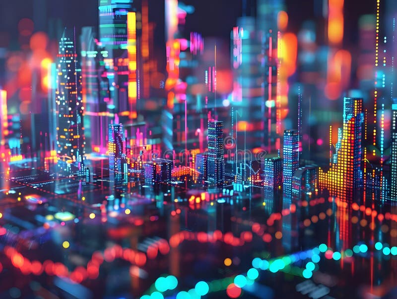 3D Visualization Featuring a Glowing Forex Chart in Abstract Space with ...