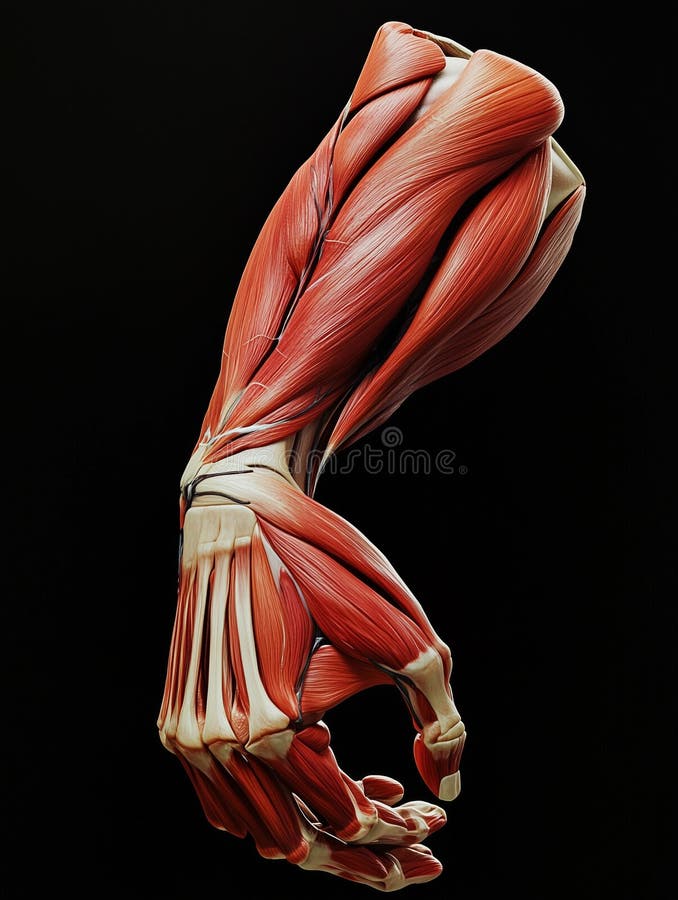 3D Visualization of the Forearm Muscles, Highlighting Anatomical ...