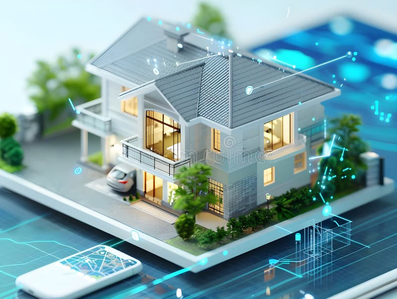 3D Visualization of a Futuristic Home with Advanced Technology and ...