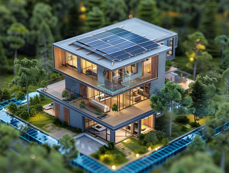 3D Visualization of a Futuristic Home with Advanced Technology and ...