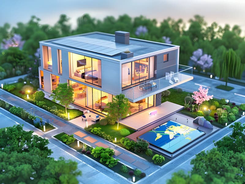 3D Visualization of a Futuristic Home with Advanced Technology and ...