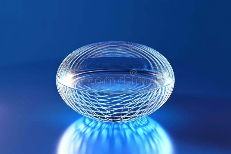 3D Visualization of a Glass-like Oval Object with Intricate Wireframe ...