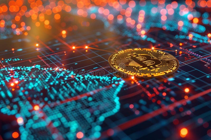 A 3D Visualization of the Global Bitcoin Network with Nodes and ...