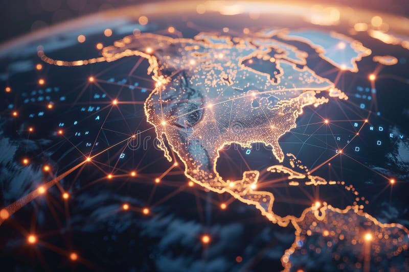 A 3D Visualization of the Global Bitcoin Network with Nodes and ...