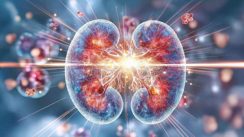 3D Visualization of Human Kidneys with Vibrant Colors and Intricate ...