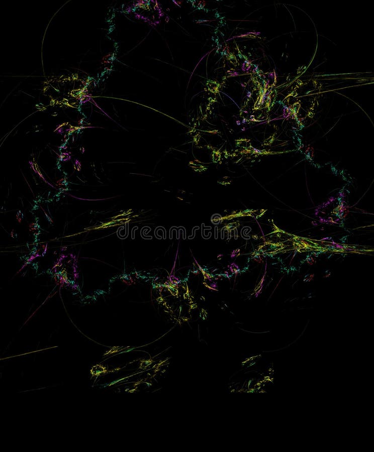 3D Visualization and Isolated Abstract Fractal on a Black Background ...