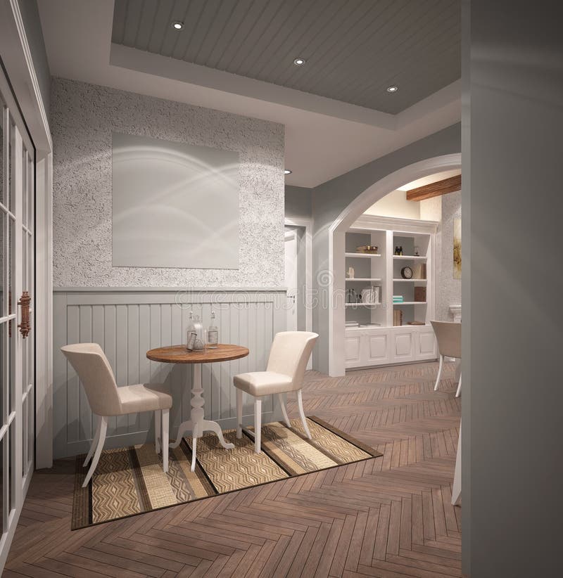 3D Visualization of a Living Room Interior Design Stock Illustration ...