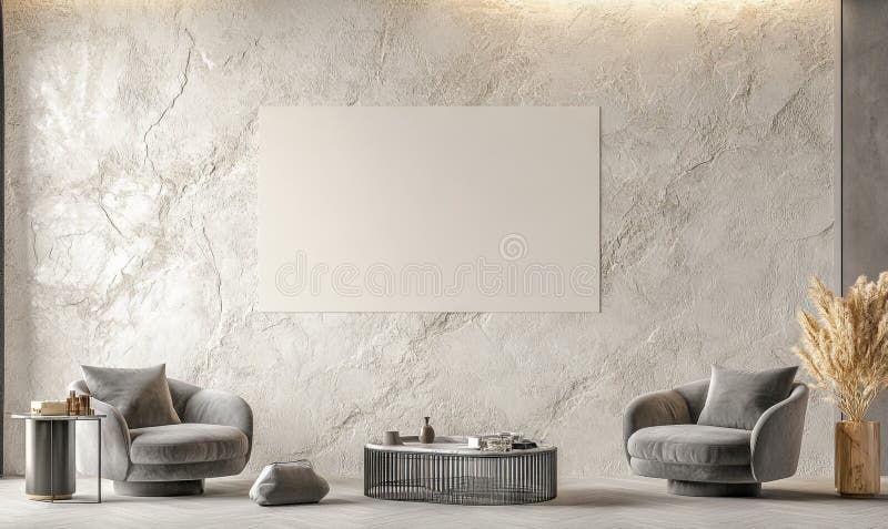 A 3D Visualization of a Living Room Interior Design with Home Decor ...