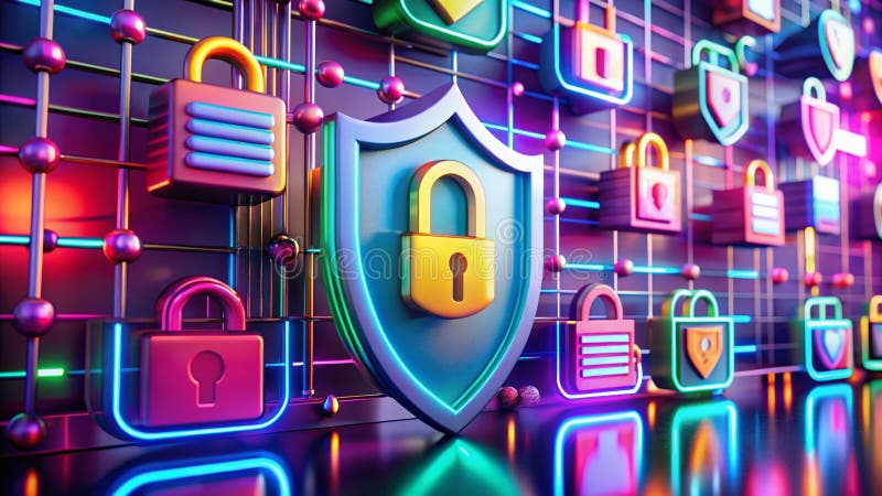 3D Visualization of Modern Cybersecurity Threats Phishing Firewall ...