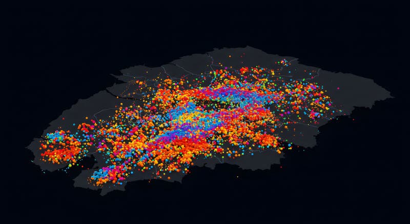 3D Visualization of Population Density Across a Geographic Region Using ...