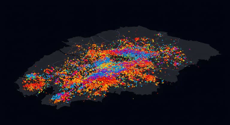 3D Visualization of Population Density Across a Geographic Region Using ...