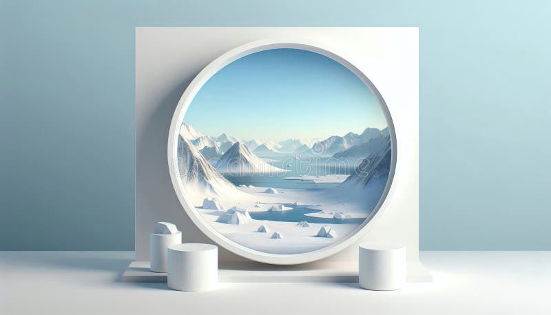 3d Visualization of a Product Placed within a Minimalist Arctic ...