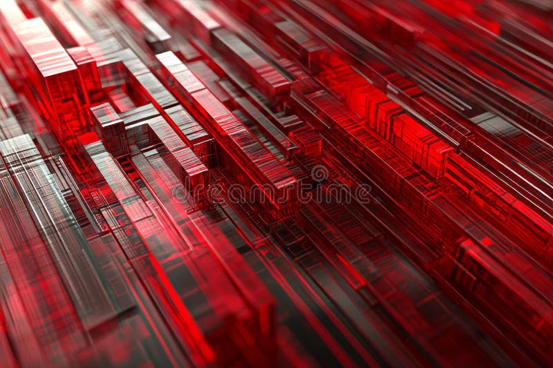 3D Visualization of Red Abstract Ethereal Glass Shards Background Stock ...