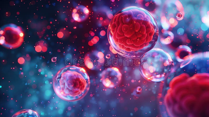 3D Visualization of Red and White Blood Cells Stock Illustration ...