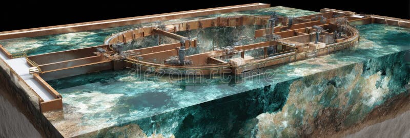 3D Visualization Showing Detailed Underground Construction Site with ...