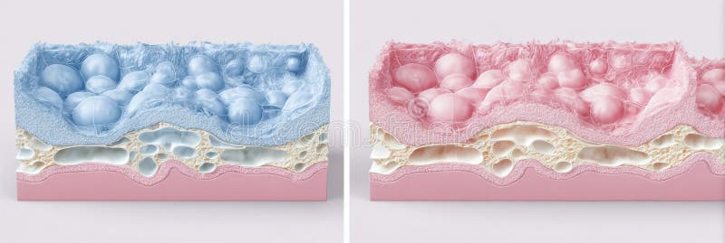 3D Visualization of Skin Layers Demonstrating Effects of Cosmetic ...