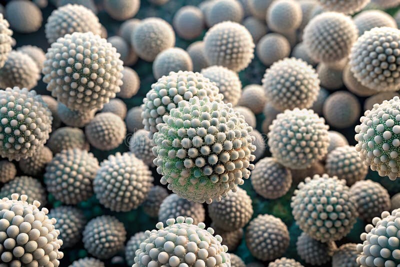 3D Visualization of Spherical Pathogens a Detailed Microscopic View of ...