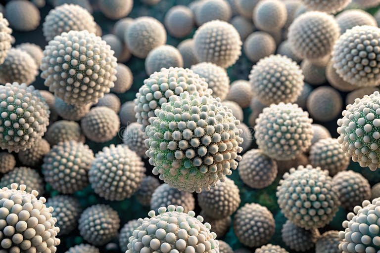 3D Visualization of Spherical Pathogens a Detailed Microscopic View of ...