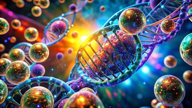 3D Visualization of Stem Cell DNA Structure Under LowLight Microscopy ...