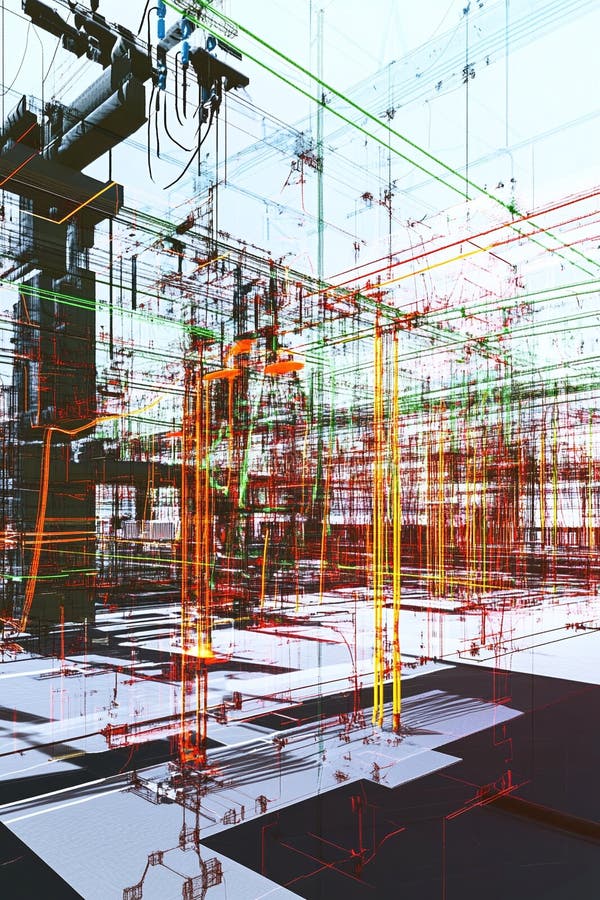 3D Visualization of Underground High-voltage Power Lines Overlaid with ...