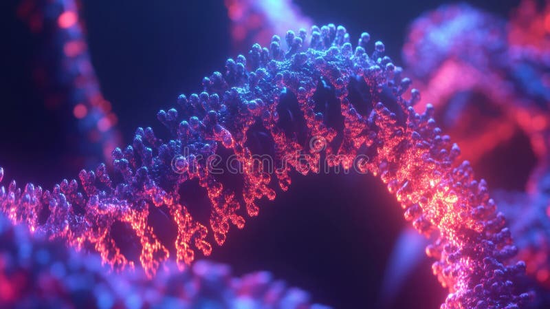 3D Visualization of Virus Structure Highlighting Capsid Spikes RNA ...