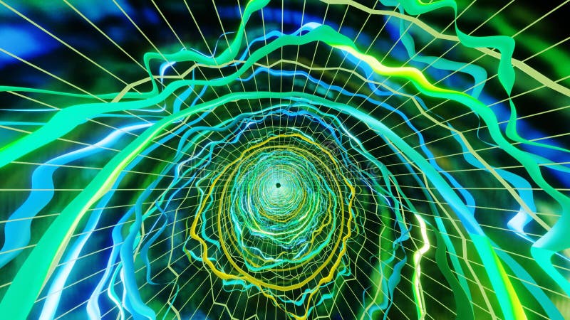 3d VJ Loop Background of a Futuristic, Infinity, Colorful Neon Tunnel ...