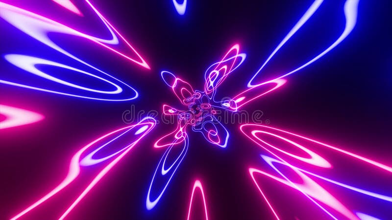 3d VJ Loop Neon Pink-blue Compilation Abstract Background Stock Video ...