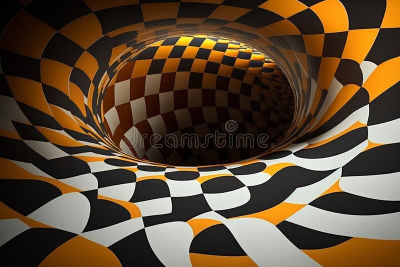 3D Vortex Chessboard Pattern Stock Illustration - Illustration of ...