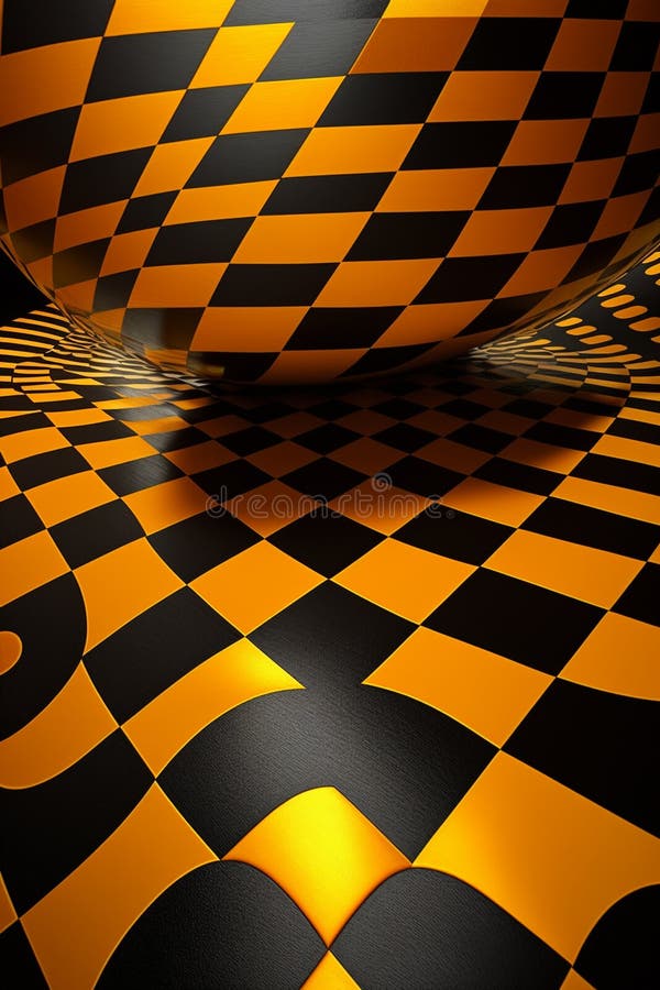 3D Vortex Chessboard Pattern Stock Illustration - Illustration of ...