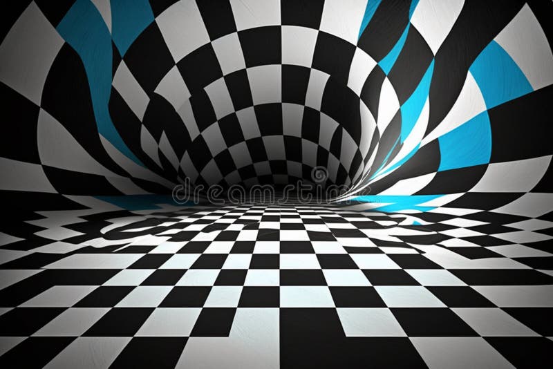 3D Vortex Chessboard Pattern Stock Illustration - Illustration of ...