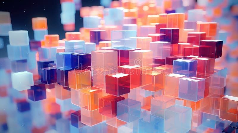3d voxel artificial cubes stock illustration. Illustration of virtual ...