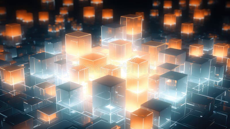 Man S Face with 3D Cubes and Particles in Space As Symbol of Augmented ...