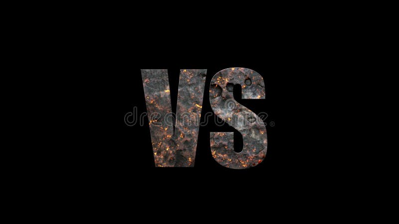 3D VS Text Fire Burning Animation on Black Screen. Stock Video - Video ...