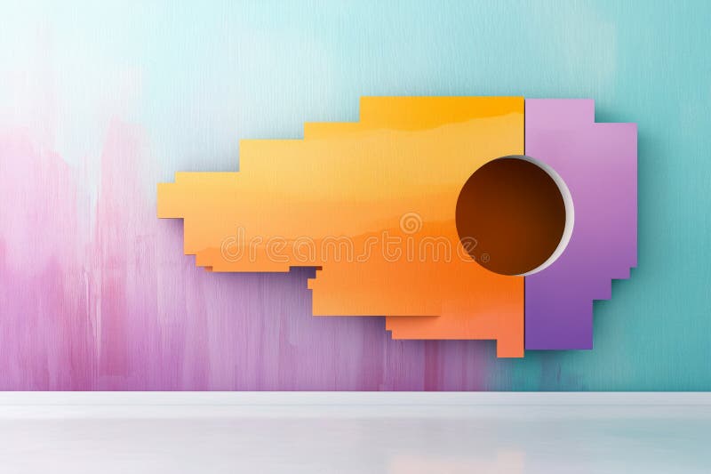 3d Wall Art Optical Illusion Hole Wall Layered Stock Illustration ...