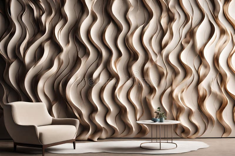 3D Wall Background with Flowing Curves and Interconnected Shapes Stock ...