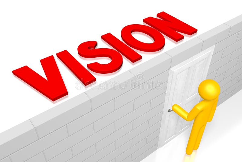 3D Wall, Door - Vision Concept Stock Illustration - Illustration of ...