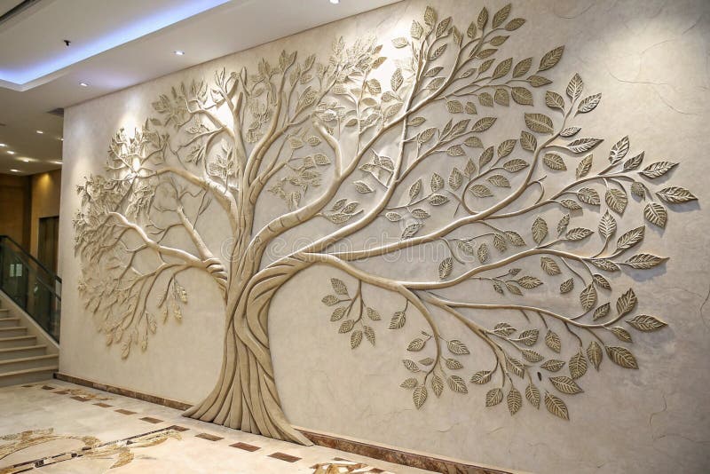 3D Wall with Tree Design stock illustration. Illustration of tree ...