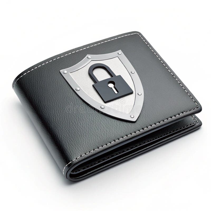 Wallet and Padlock with Password, Money Protection Stock Illustration ...