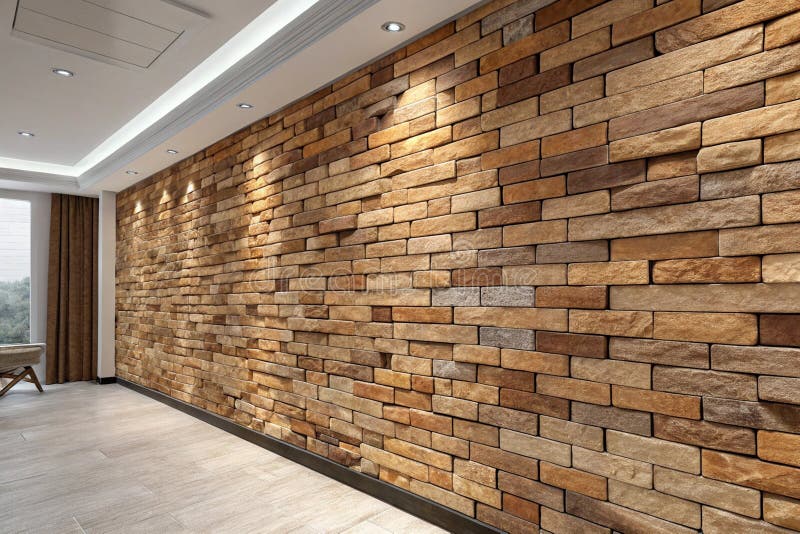 3D Wallpaper Design with Beautiful Wall Brick Background Stock ...