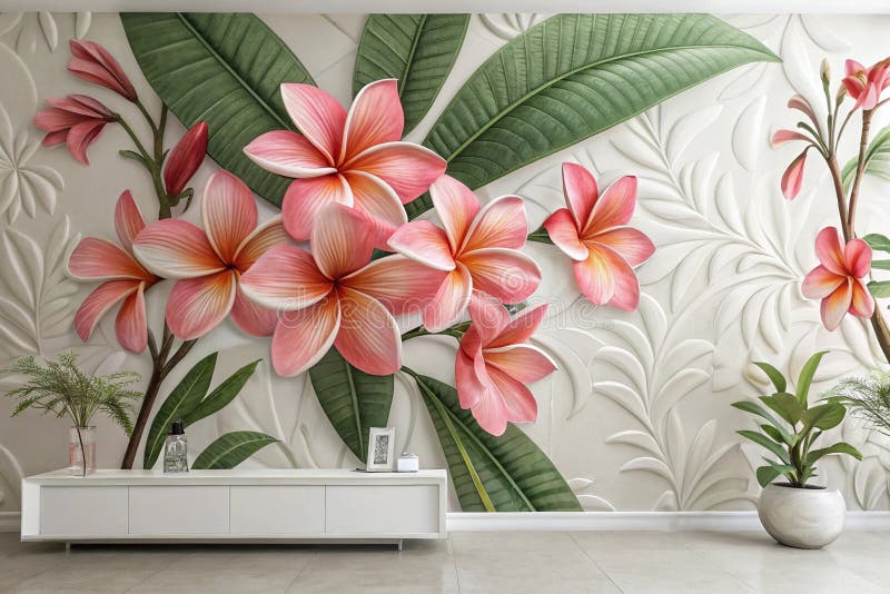 3D Wallpaper Design Flower stock illustration. Illustration of ...