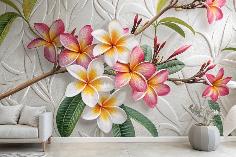 3D Wallpaper Design Flower stock illustration. Illustration of ...