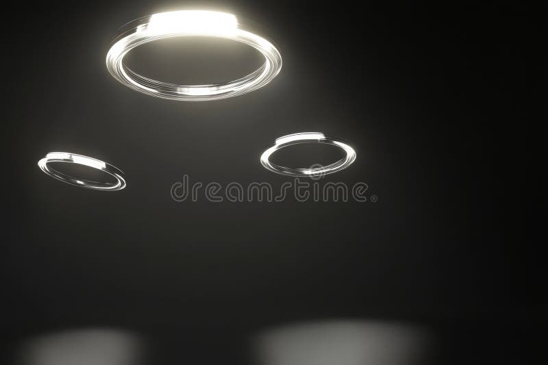 A 3D Wallpaper Featuring Illuminated Rings Floating and Rotating in ...