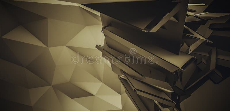 3D Wallpaper with Geometric Structure. Abstract Render, with a Minimal ...