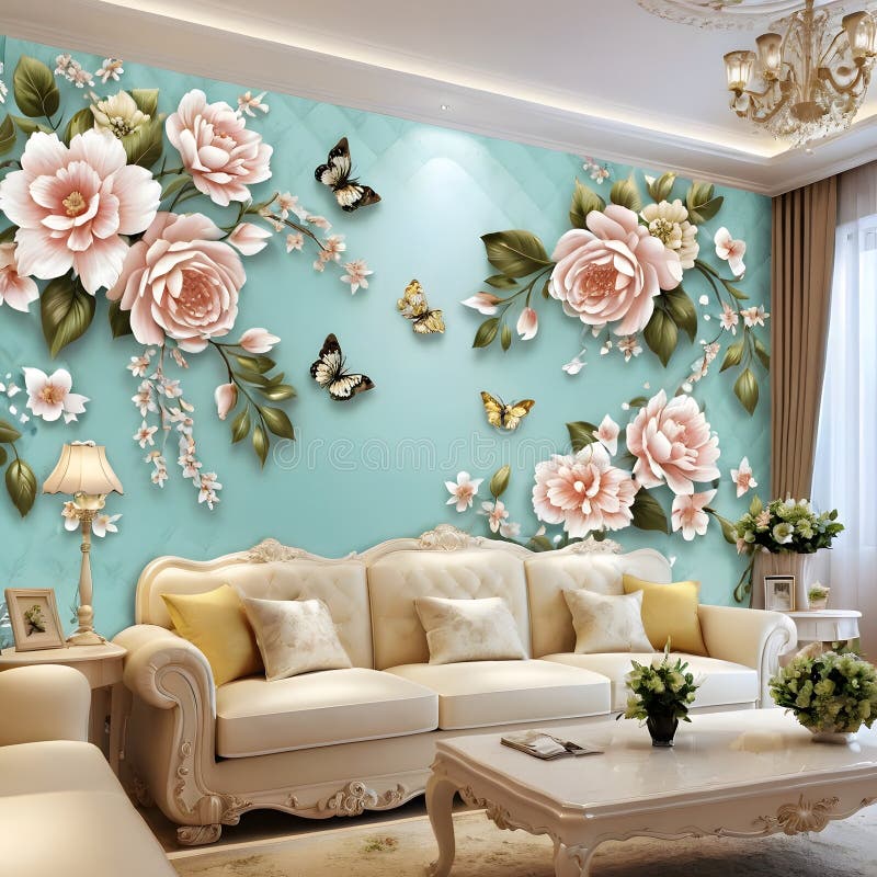 3D Wallpaper for Home Interior Classic Decorations Background Stock ...