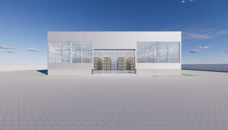 3d warehouse and box stock illustration. Illustration of building ...