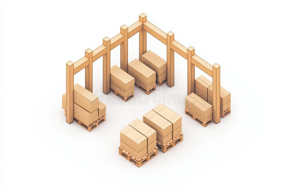 3D Warehouse Layout with Labeled Storage Zones Stock Image - Image of ...