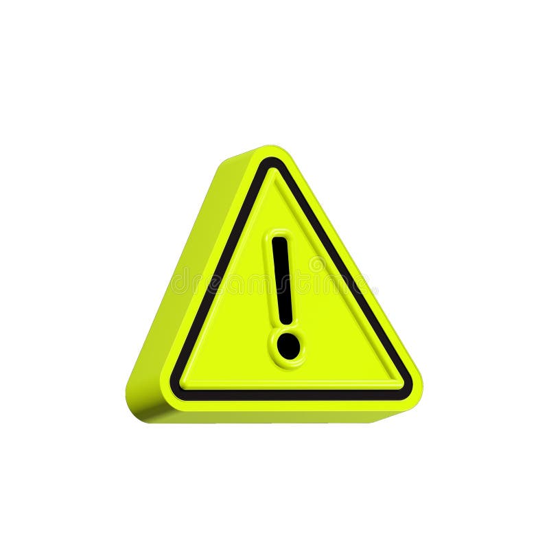 3d Warning Sign with Exclamation Mark Stock Image - Illustration of ...